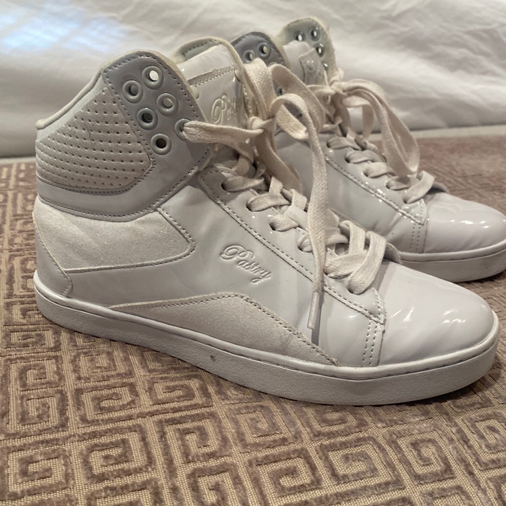 Pastry White Glitter Dance Sneakers Size 6 1/2 - Gem